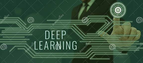 Hand Writing Sign Deep Learning. Internet Concept Hierarchical ...