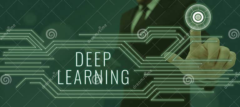 Hand Writing Sign Deep Learning. Internet Concept Hierarchical ...