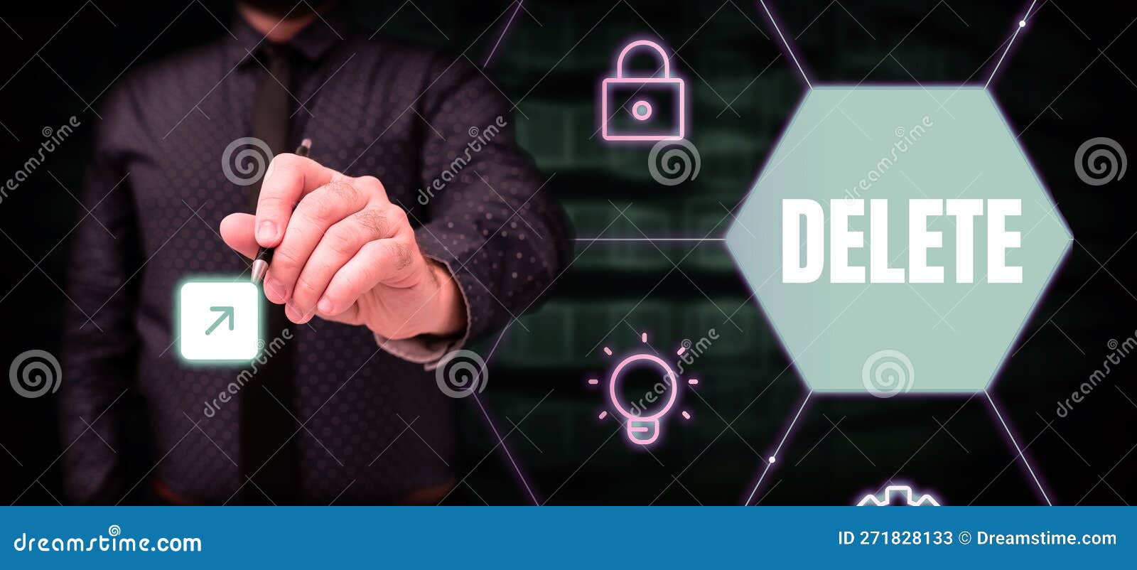 Hand Writing Sign Delete. Word for Remove or Obliterate Written or ...