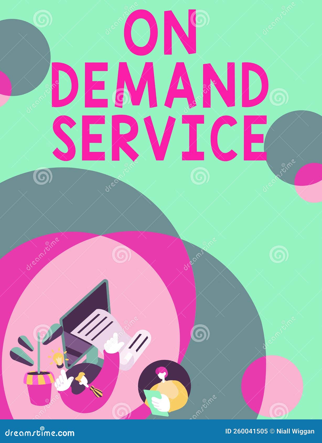 Text Caption Presenting on Demand Service. Business Idea Allows ...