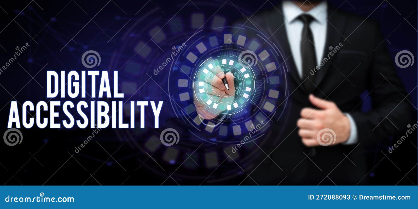 Hand Writing Sign Digital Accessibility. Word Written on Electronic ...