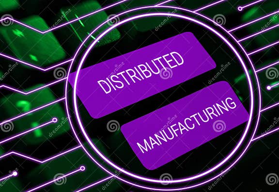 Hand Writing Sign Distributed Manufacturing. Concept Meaning Practiced ...