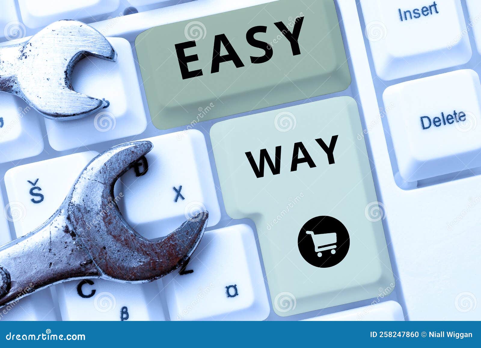 Hand Writing Sign Easy Way. Word for Making Hard Decision between Two ...