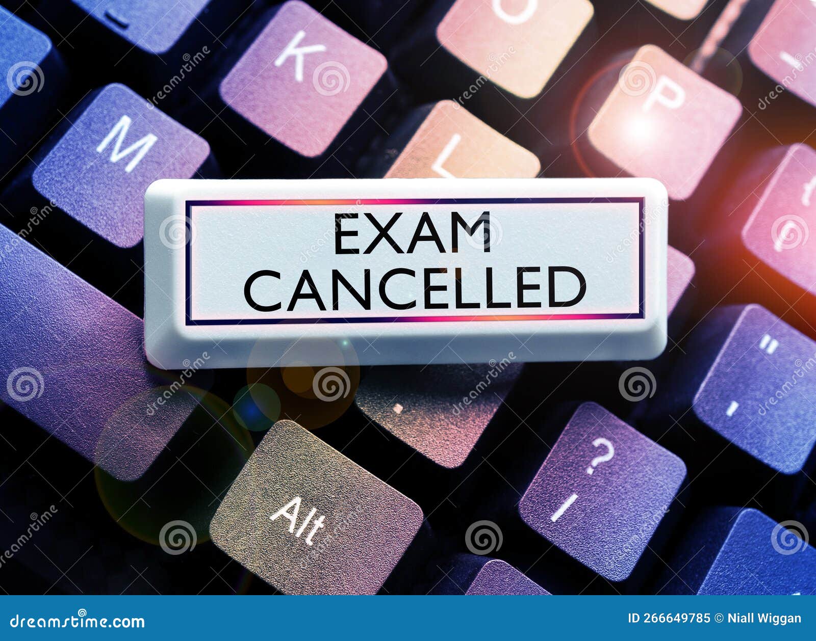 Hand Writing Sign Exam Cancelled. Word for the Precise Predictions and ...