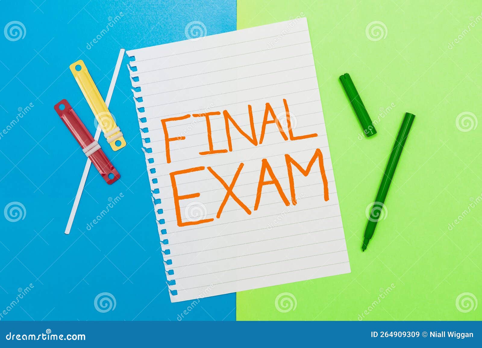 Hand Writing Sign Final Exam. Business Overview Test Given To Student ...