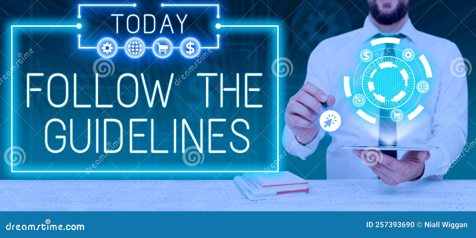 Hand Writing Sign Follow the Guidelines. Concept Meaning Manual of ...