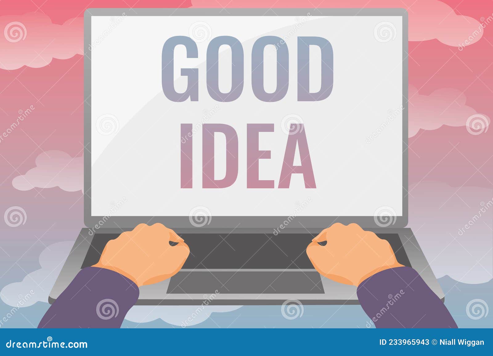 Hand Writing Sign Good Idea. Word for an Excellent Suggestion and Plan ...