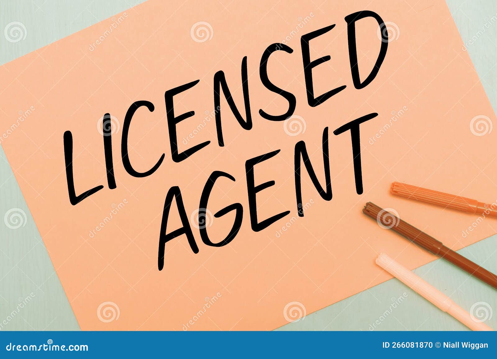 Hand Writing Sign Licensed Agent. Word for Authorized and Accredited ... Hand Writing Sign Licensed Agent. Word for Authorized and Accredited ...