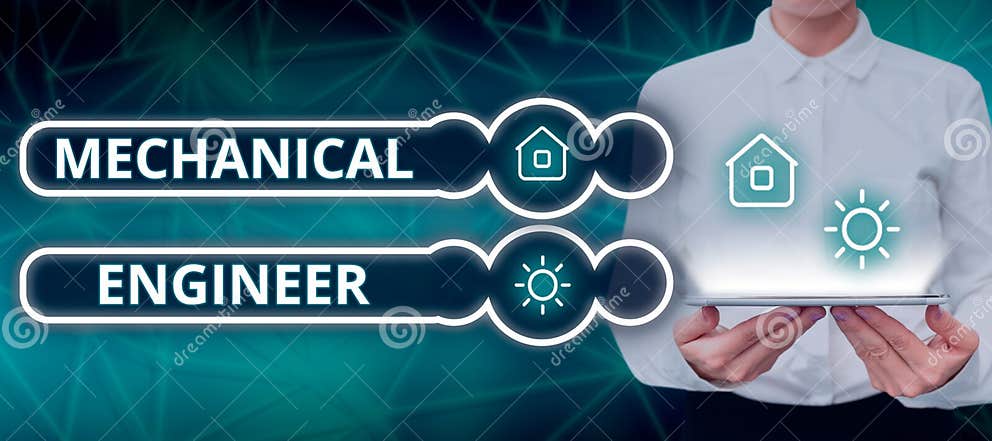 Hand Writing Sign Mechanical Engineer. Concept Meaning Applied Engineering Discipline for ...