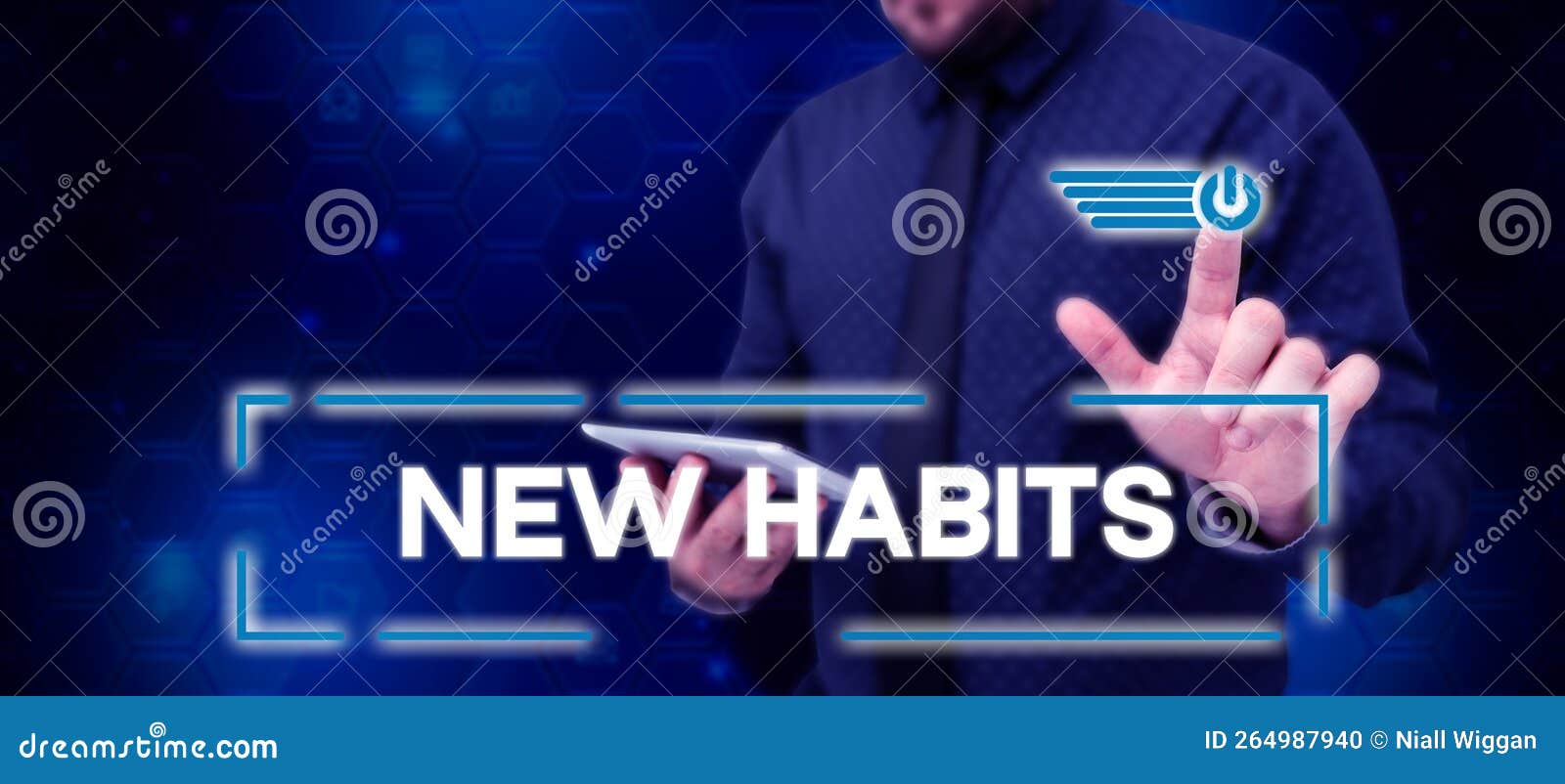 Hand Writing Sign New Habits. Concept Meaning Change the Routine of ...