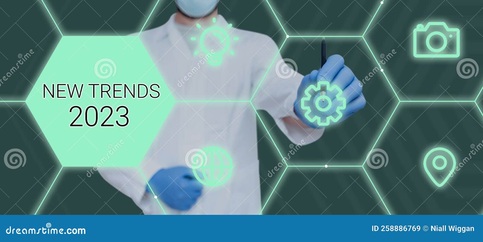 Hand Writing Sign New Trends 2023. Business Overview General Direction ...