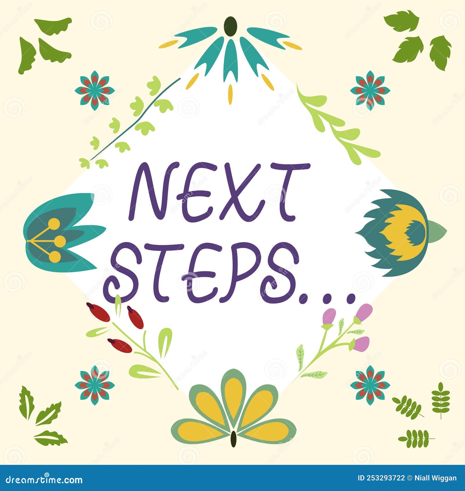 Hand Writing Sign Next Steps . Word Written On Numper Of Process Going ...