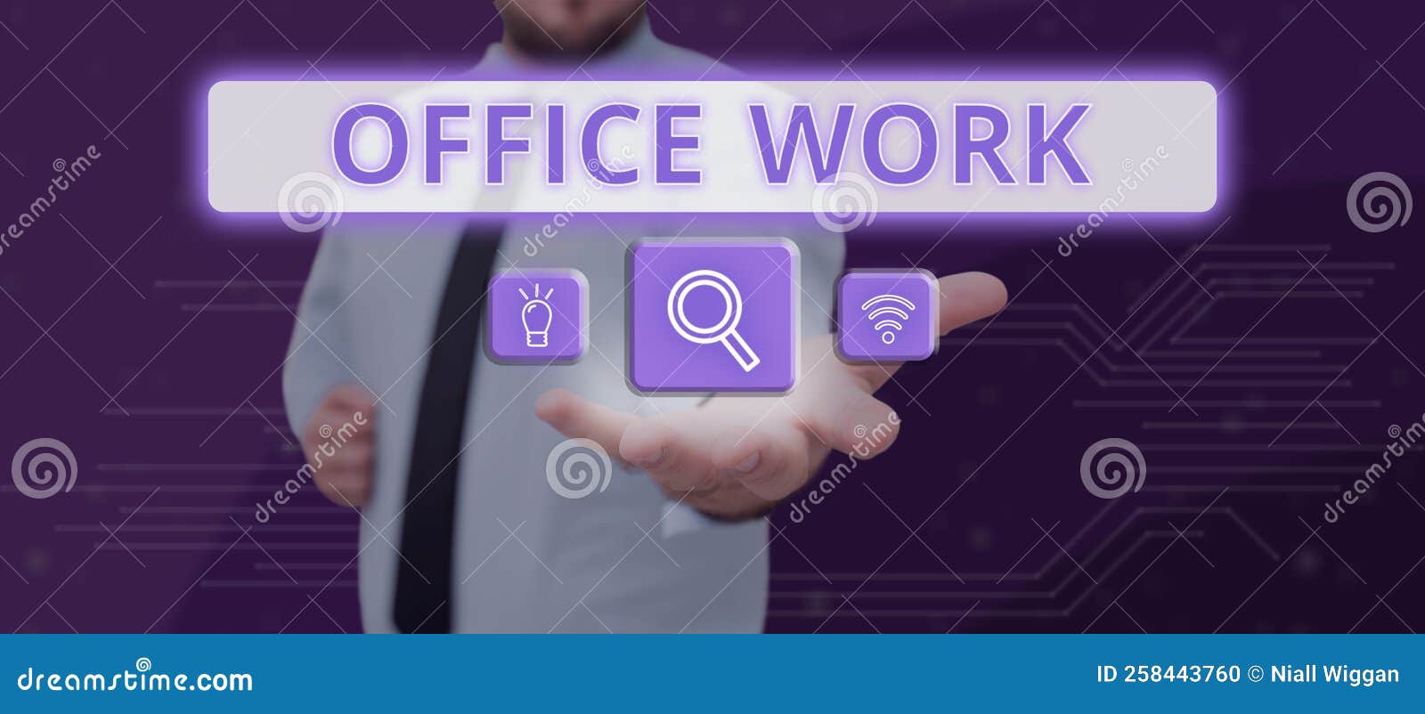 Hand Writing Sign Office Work. Word for a Work that Primarily Happens ...