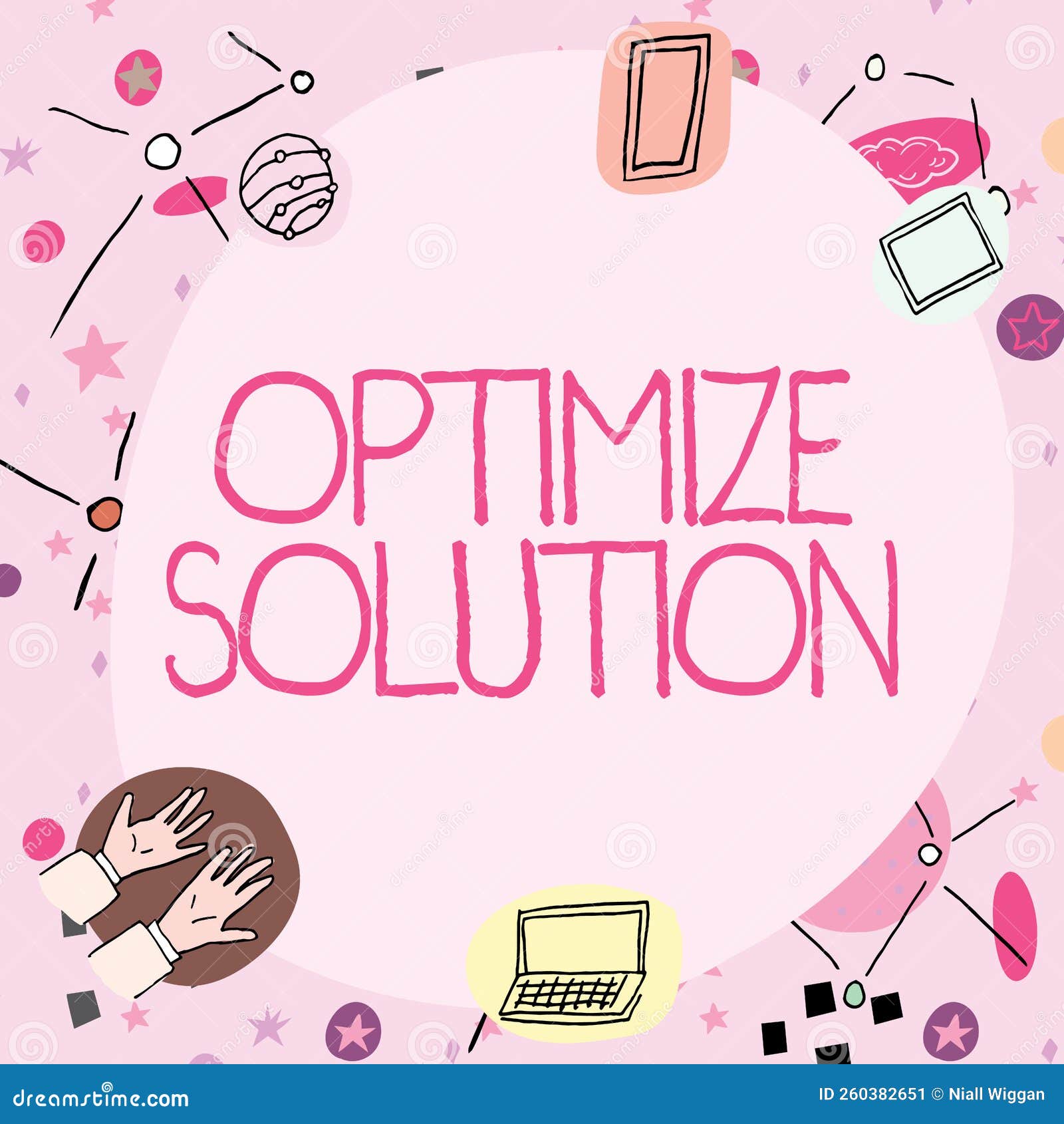 Hand Writing Sign Optimize Solution. Business Approach Process of ...