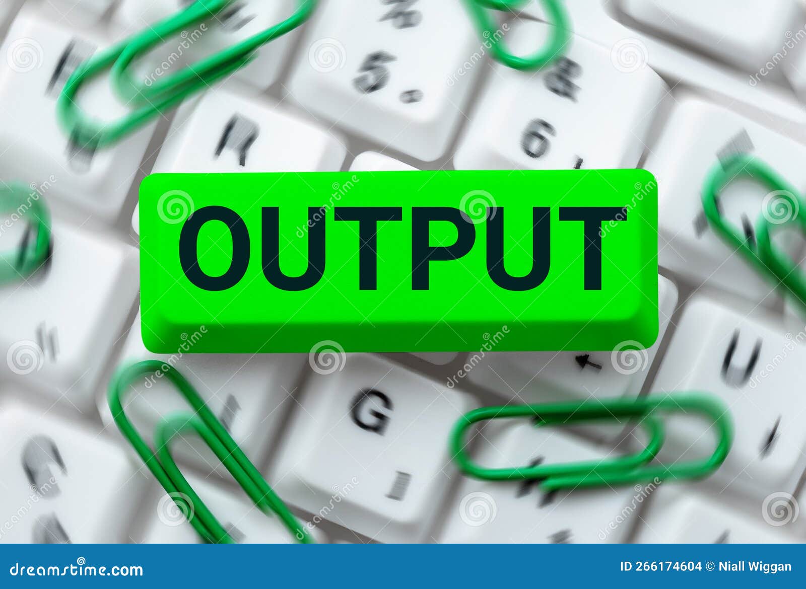 Text Sign Showing Output Word For The Final Result Of Something Or How