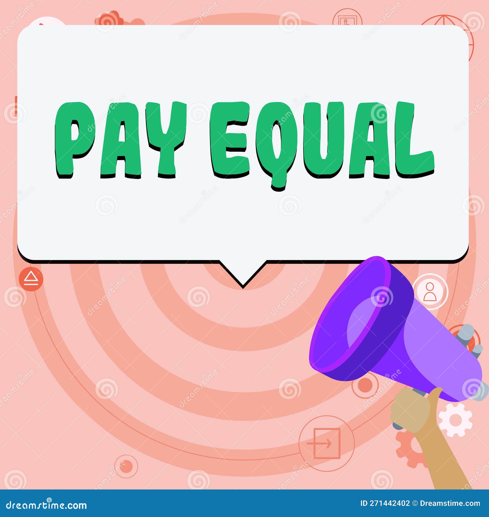 Hand Writing Sign Pay Equal. Word Written on Principle of Non ...