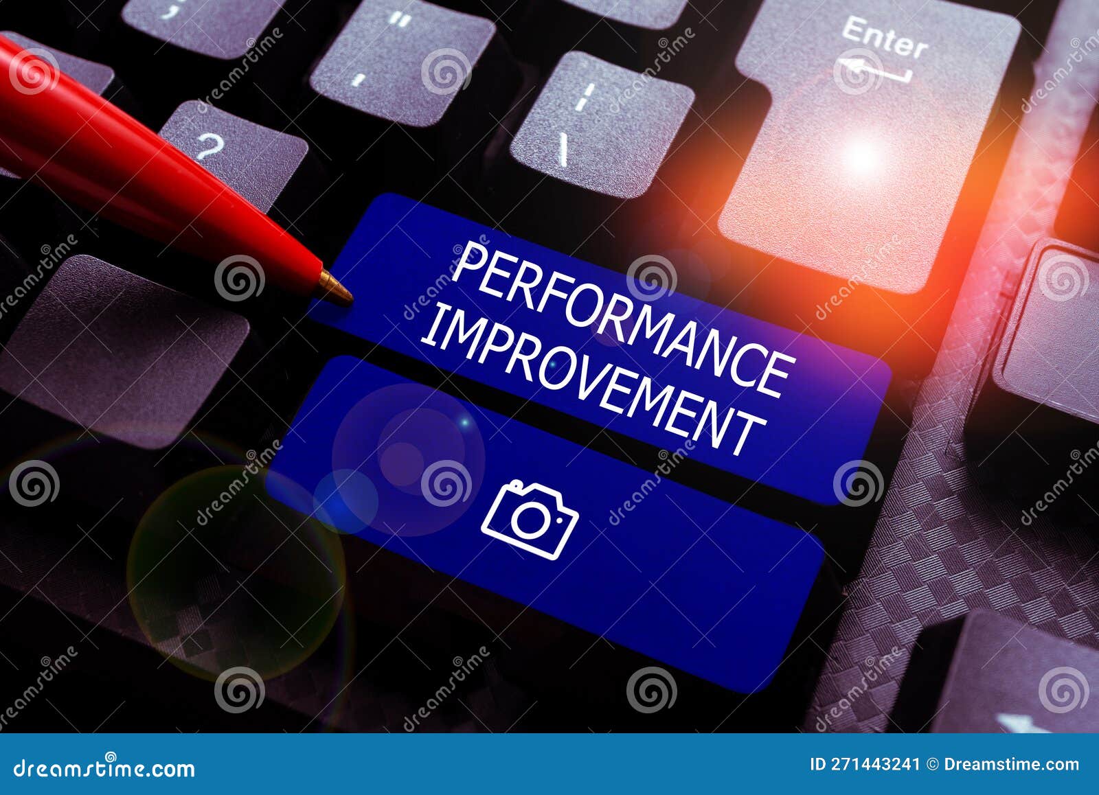 Hand Writing Sign Performance Improvement. Business Approach Measure ...