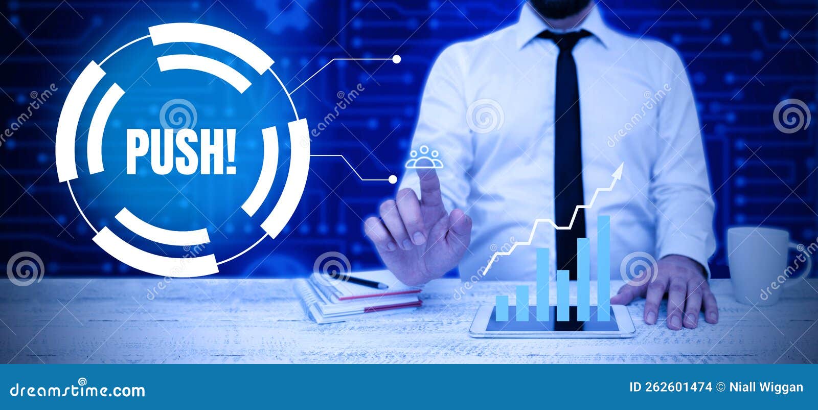 Hand Writing Sign Push. Internet Concept Move Forward by Using Force To ...