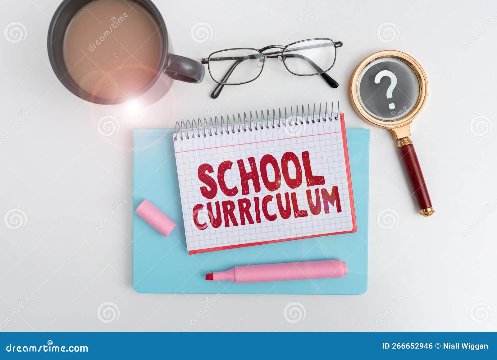 Hand Writing Sign School Curriculum. Word Written on Designed To ...