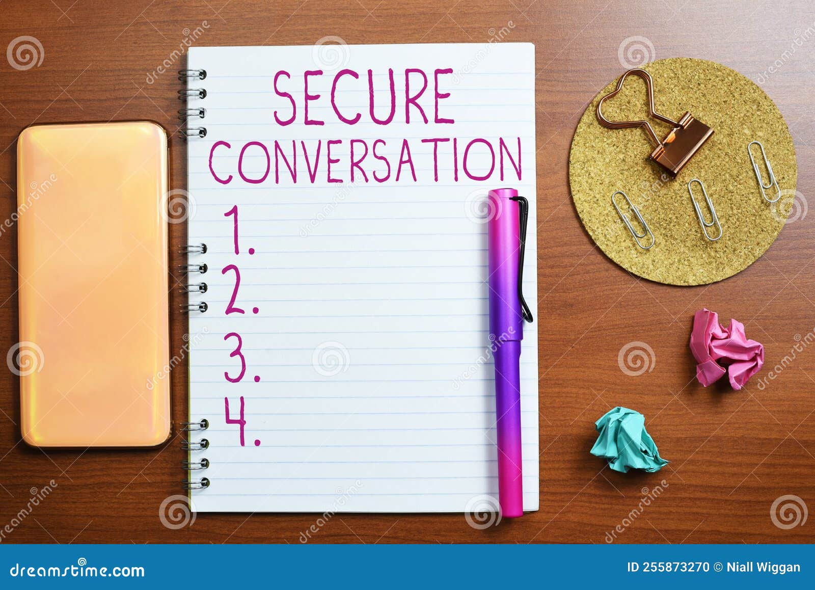 Hand Writing Sign Secure Conversation. Business Idea Secured Encrypted Communication between Web ...