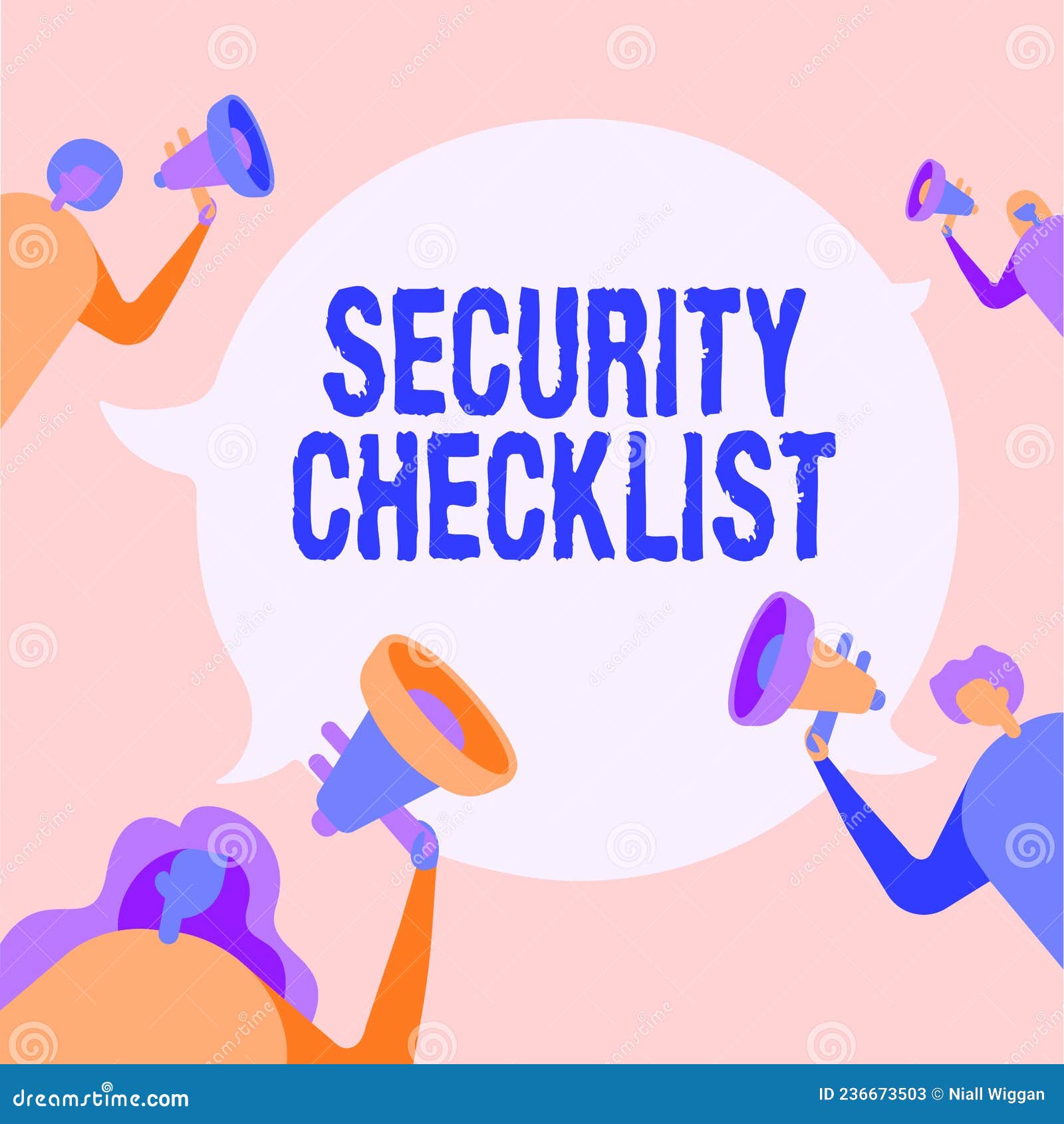 Hand Writing Sign Security Checklist. Concept Meaning Protection of ...