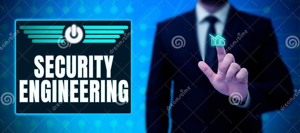 Hand Writing Sign Security Engineering. Word Written on Focus on the ...