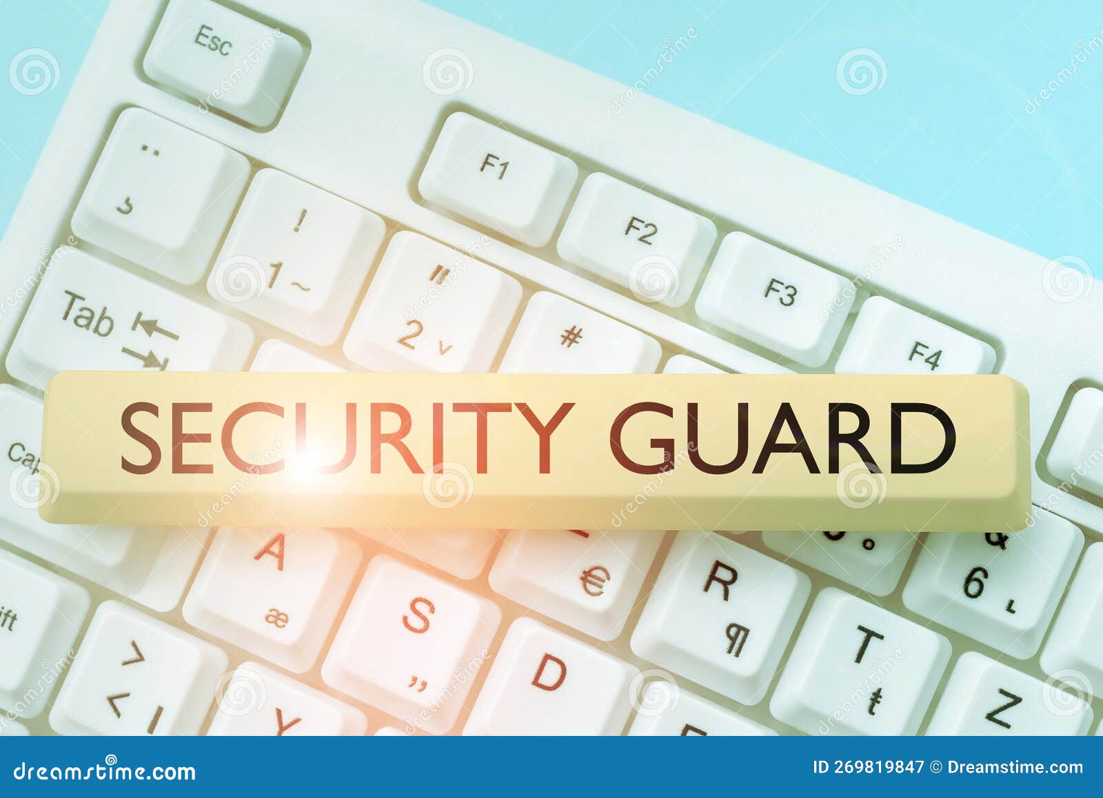 Hand Writing Sign Security Guard. Word Written on Tools Used To Manage ...