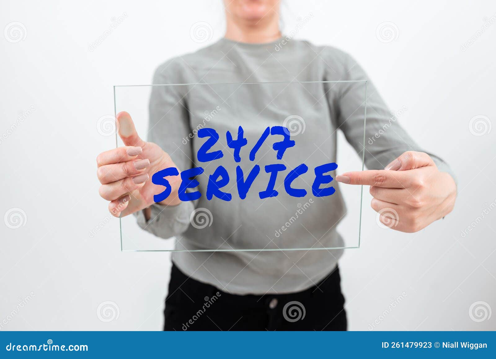 Hand Writing Sign 24 Or7 Service. Concept Meaning Providing an ...