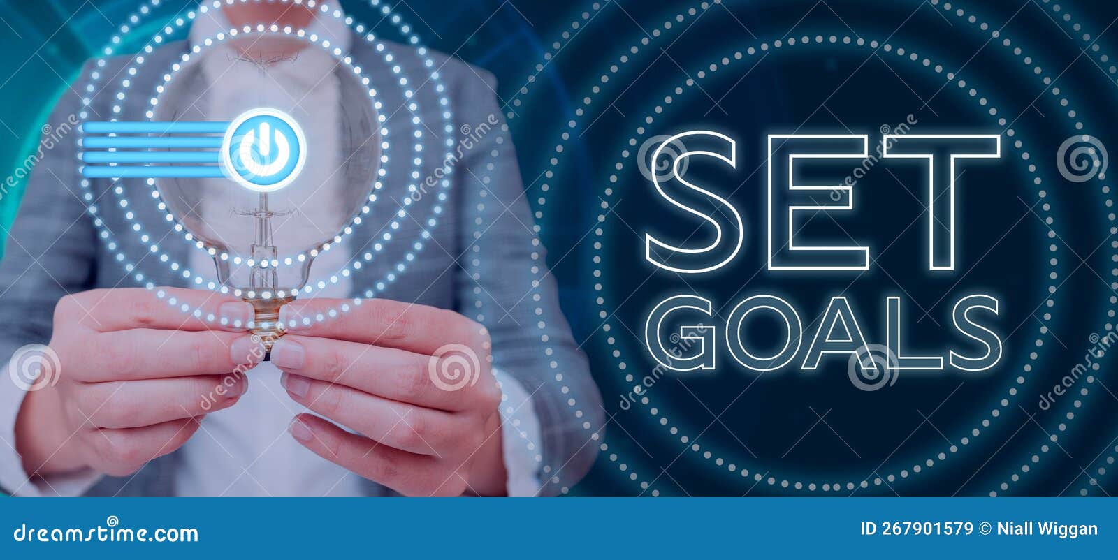 Hand Writing Sign Set Goals. Internet Concept Defining or Achieving ...