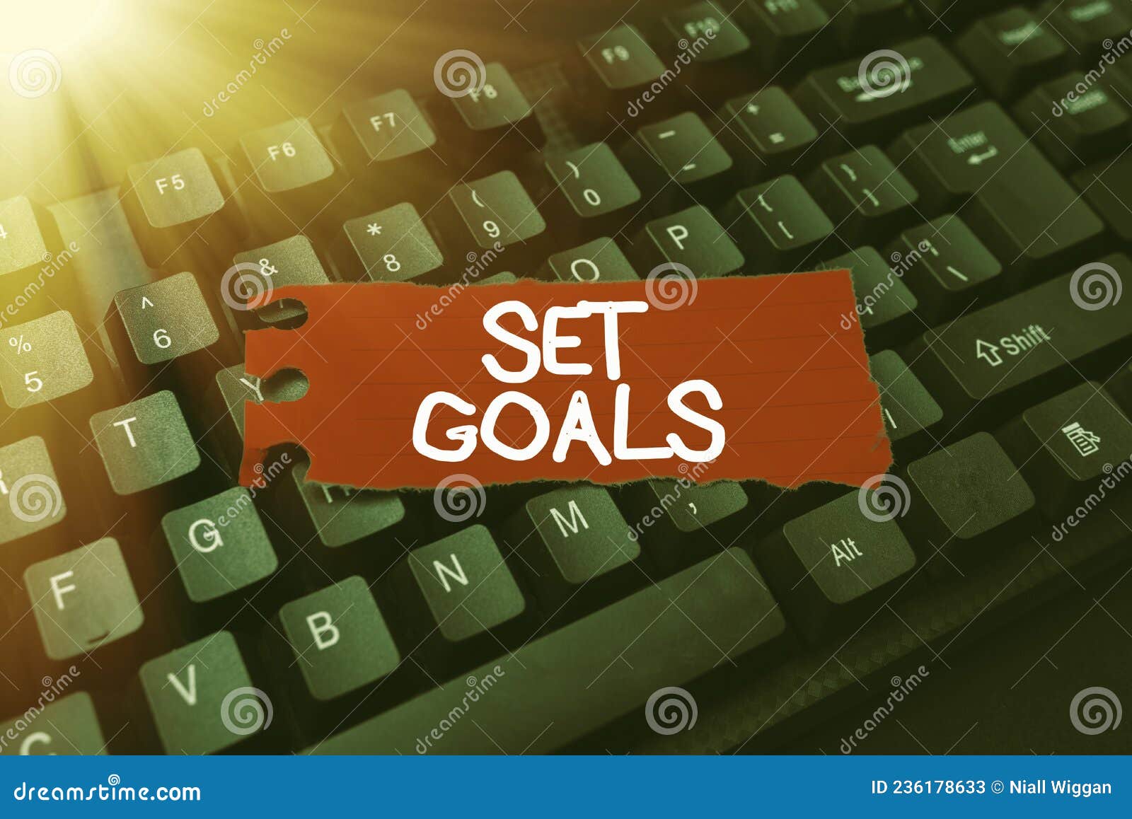 Hand Writing Sign Set Goals. Word for Defining or Achieving Something ...