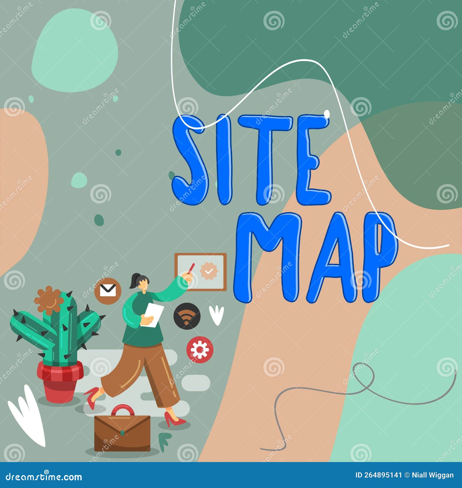 Hand Writing Sign Site Map. Internet Concept Designed To Help Both ...