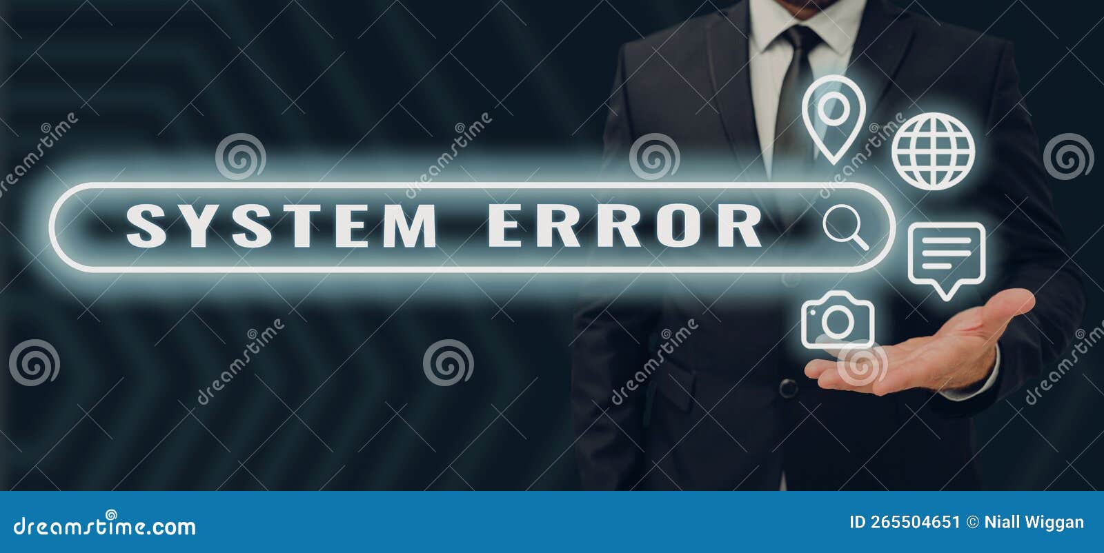 Conceptual Caption System Error. Business Idea Technological Failure ...