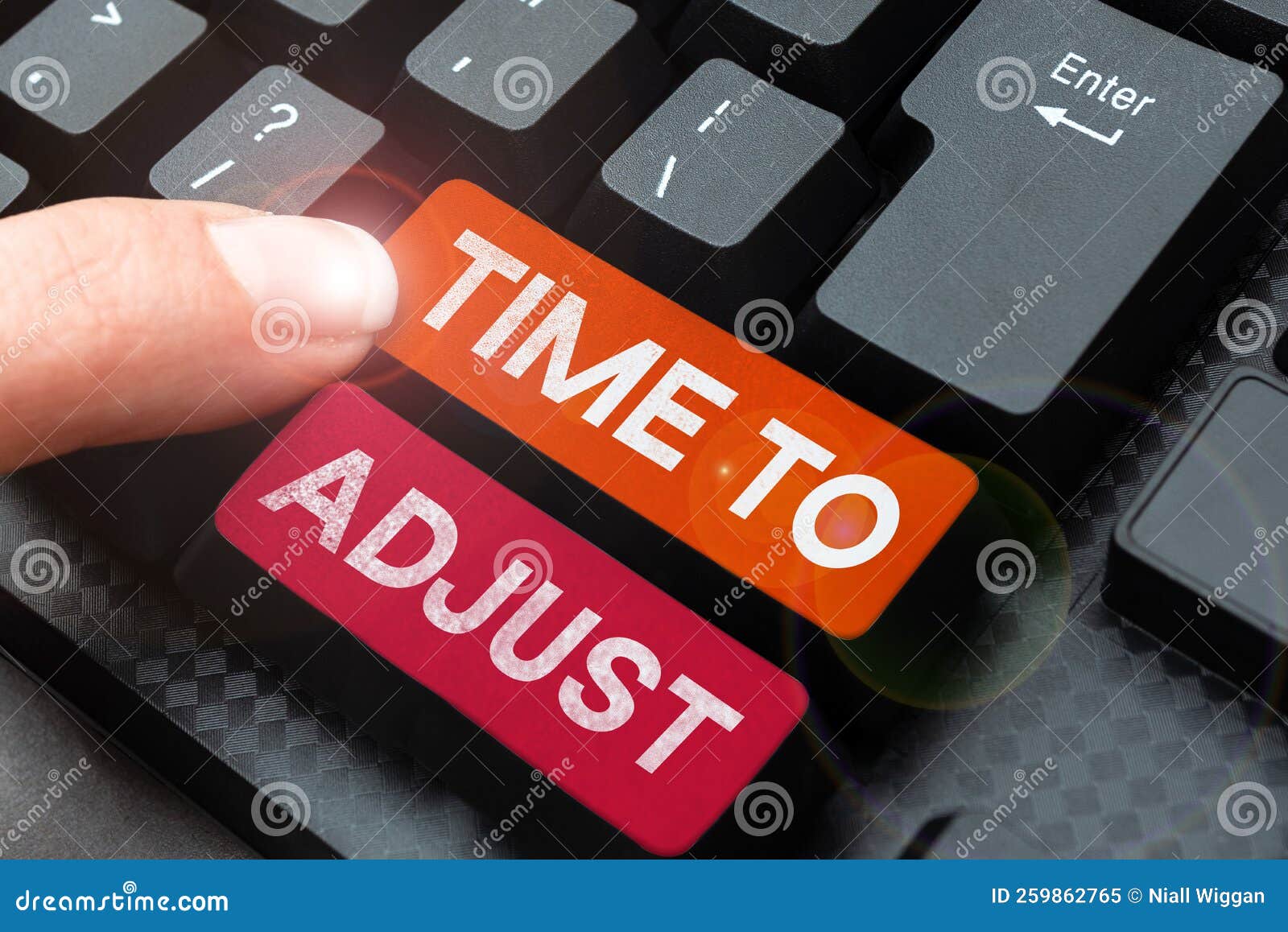 Hand Writing Sign Time To Adjust. Concept Meaning Making Necessary or ...