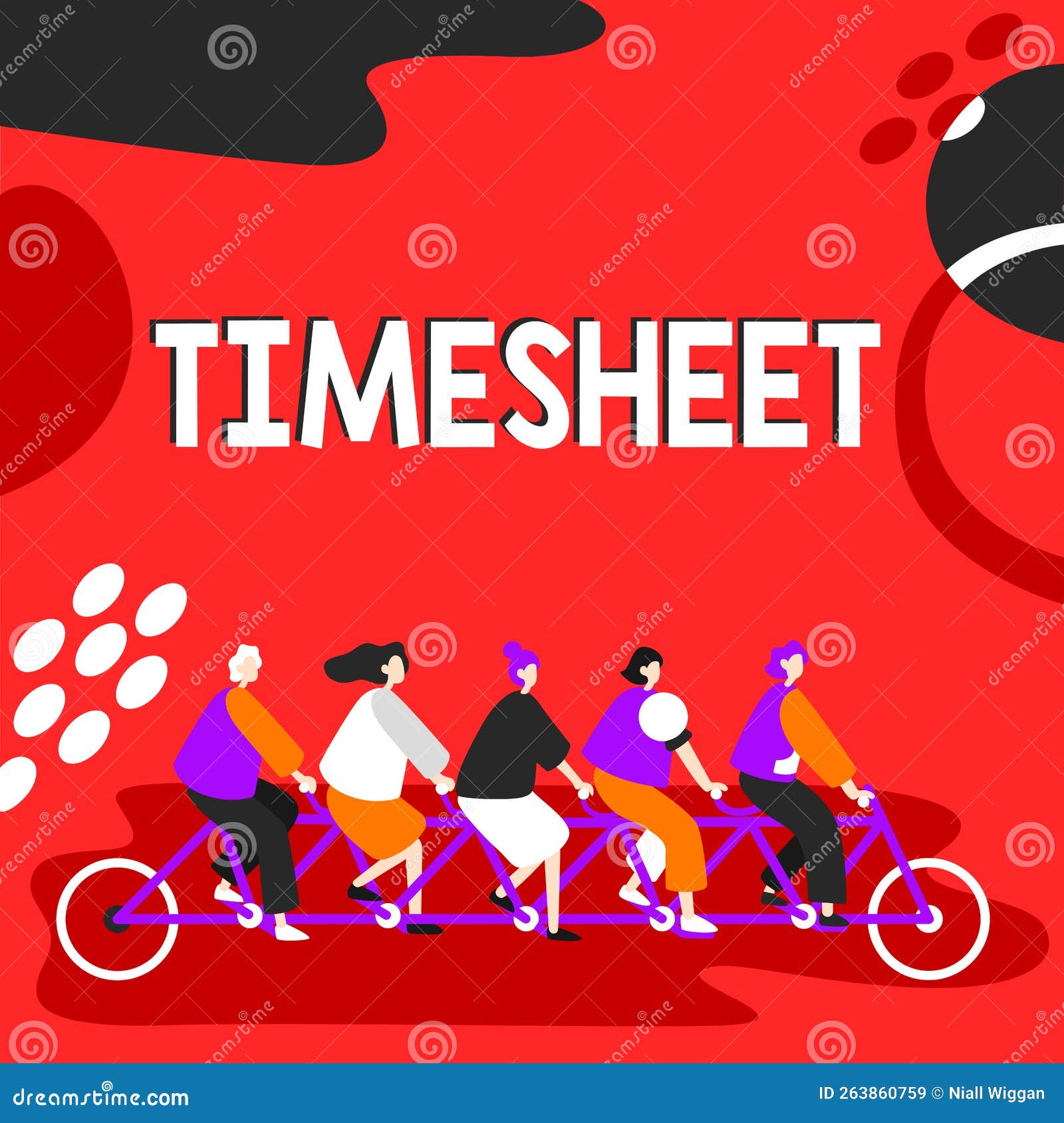 Timesheet Chart With Icons And Keywords Vector Illustration ...