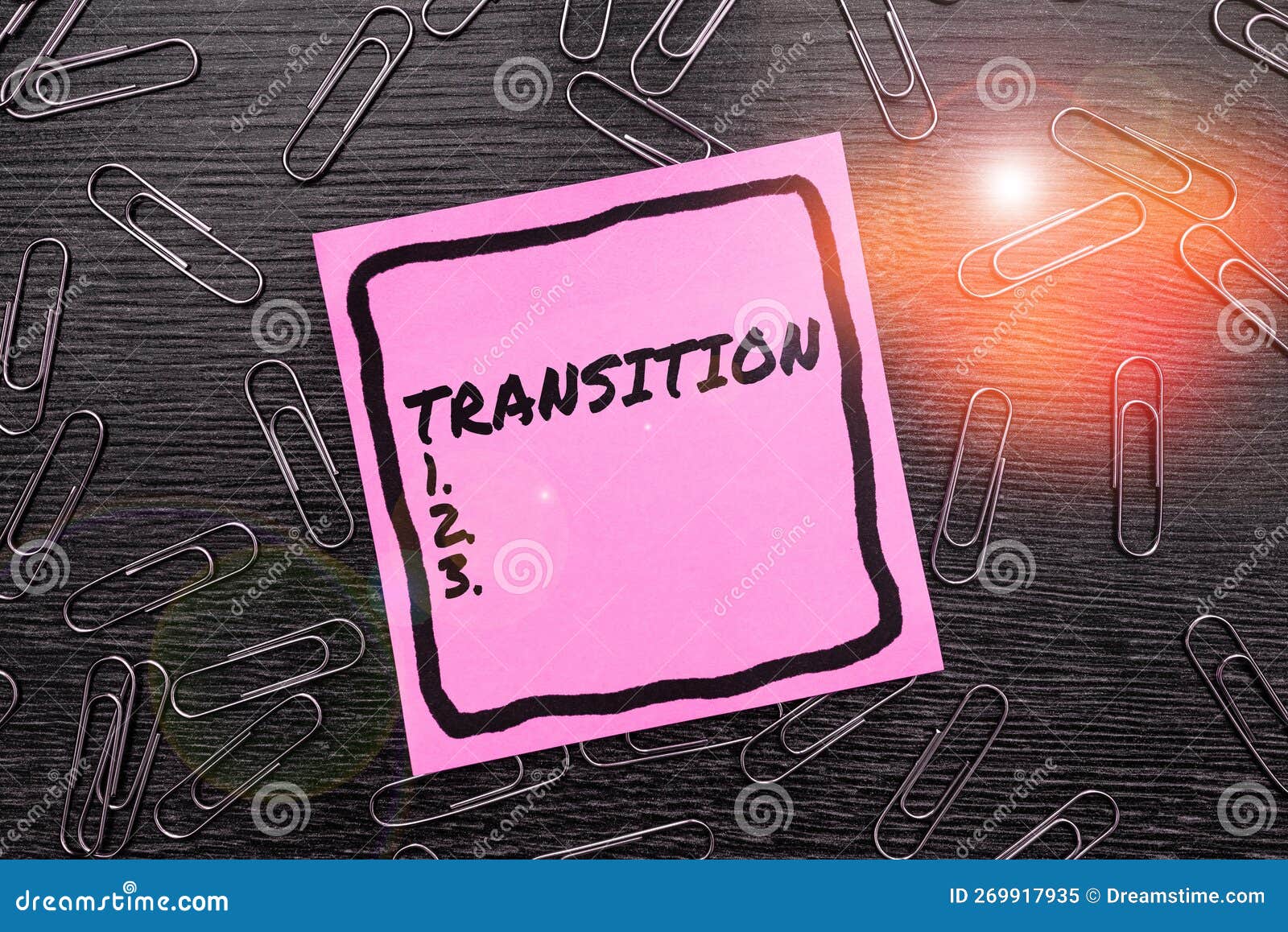 Hand Writing Sign Transition. Word Written on a Dramatic or Sweeping ...