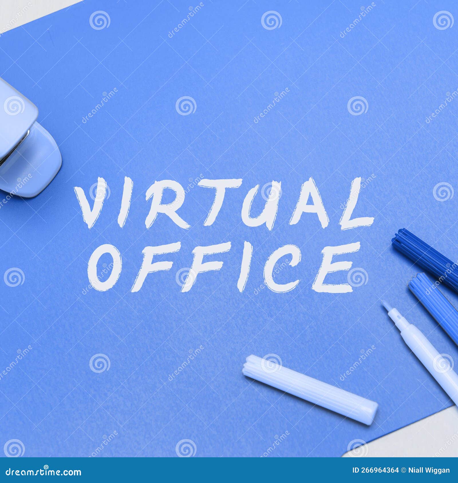 Hand Writing Sign Virtual Office. Concept Meaning Mobile Work ...