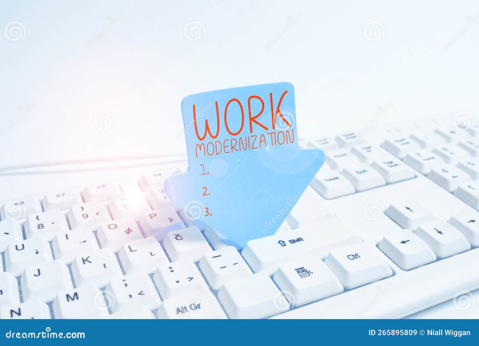 Hand Writing Sign Work Modernization. Concept Meaning Changing Product ...