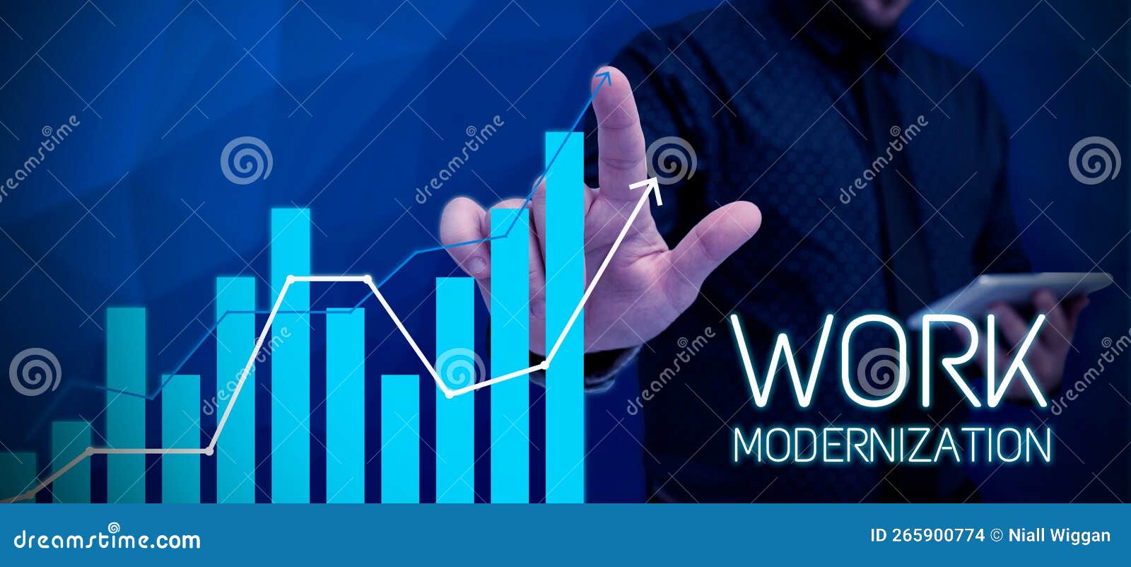 Hand Writing Sign Work Modernization. Word for Changing Product Service ...