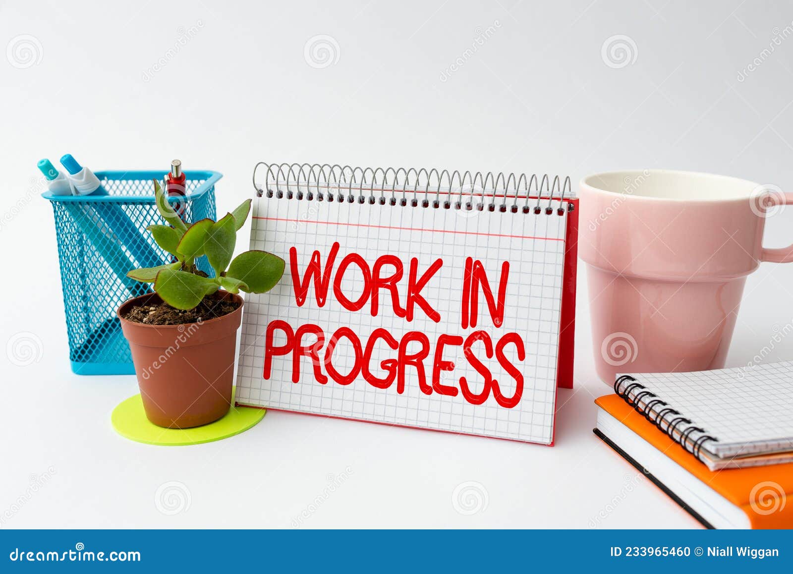 Hand Writing Sign Work in Progress. Internet Concept Unfinished Project ...