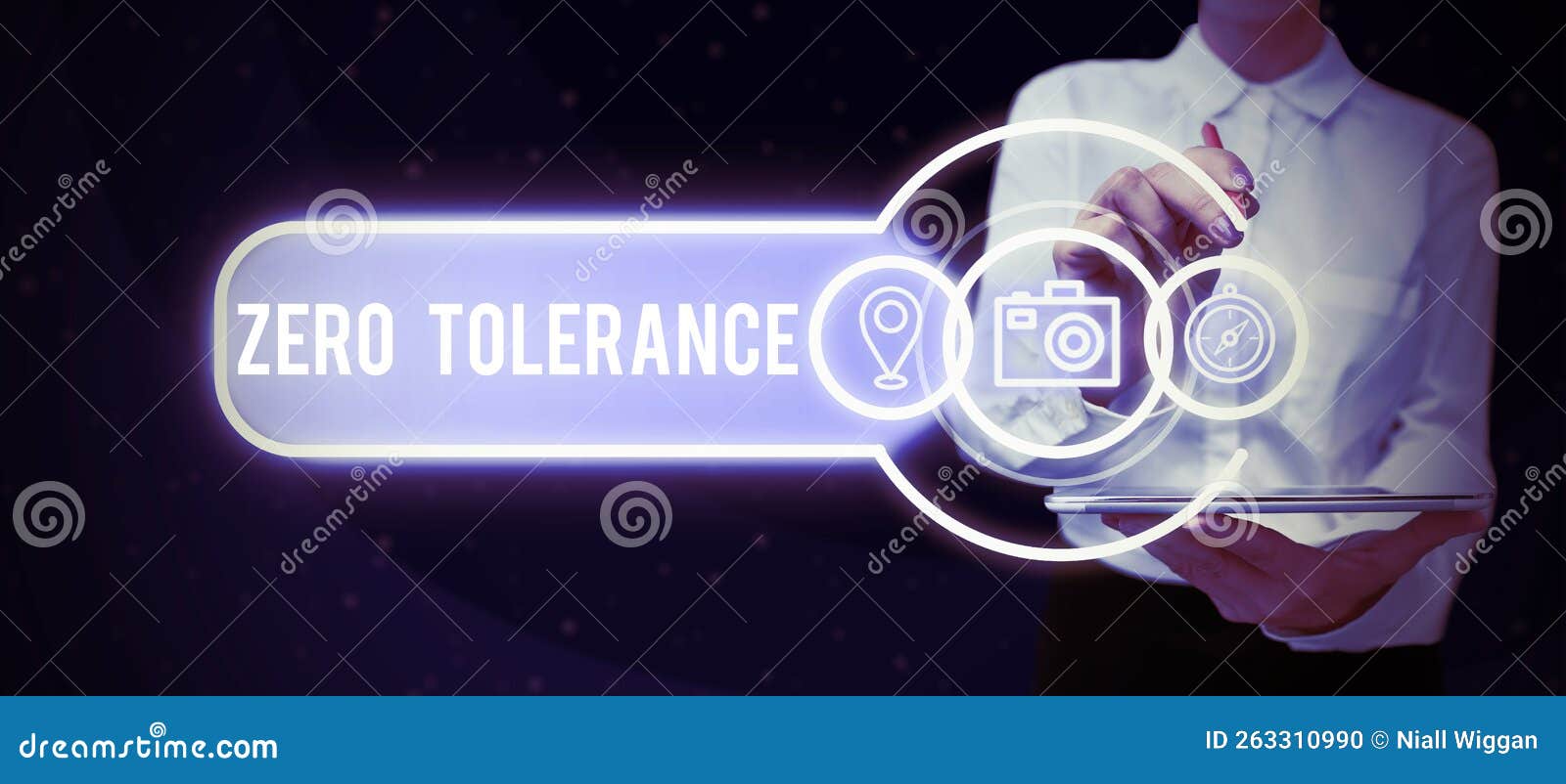 Writing Displaying Text Zero Tolerance. Business Concept Refusal To ...