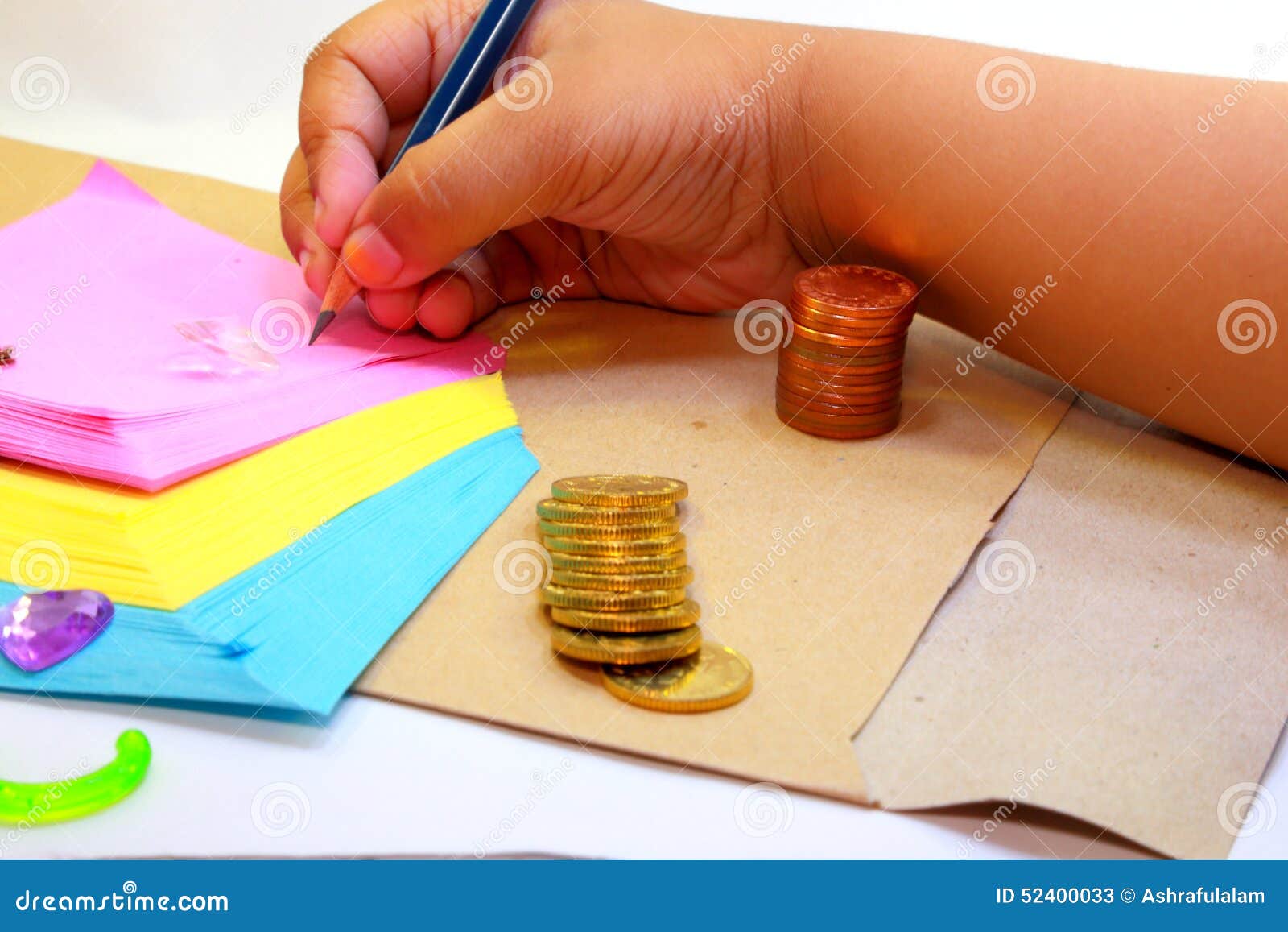 Hand writing on slip pad stock image. Image of letter - 52400033