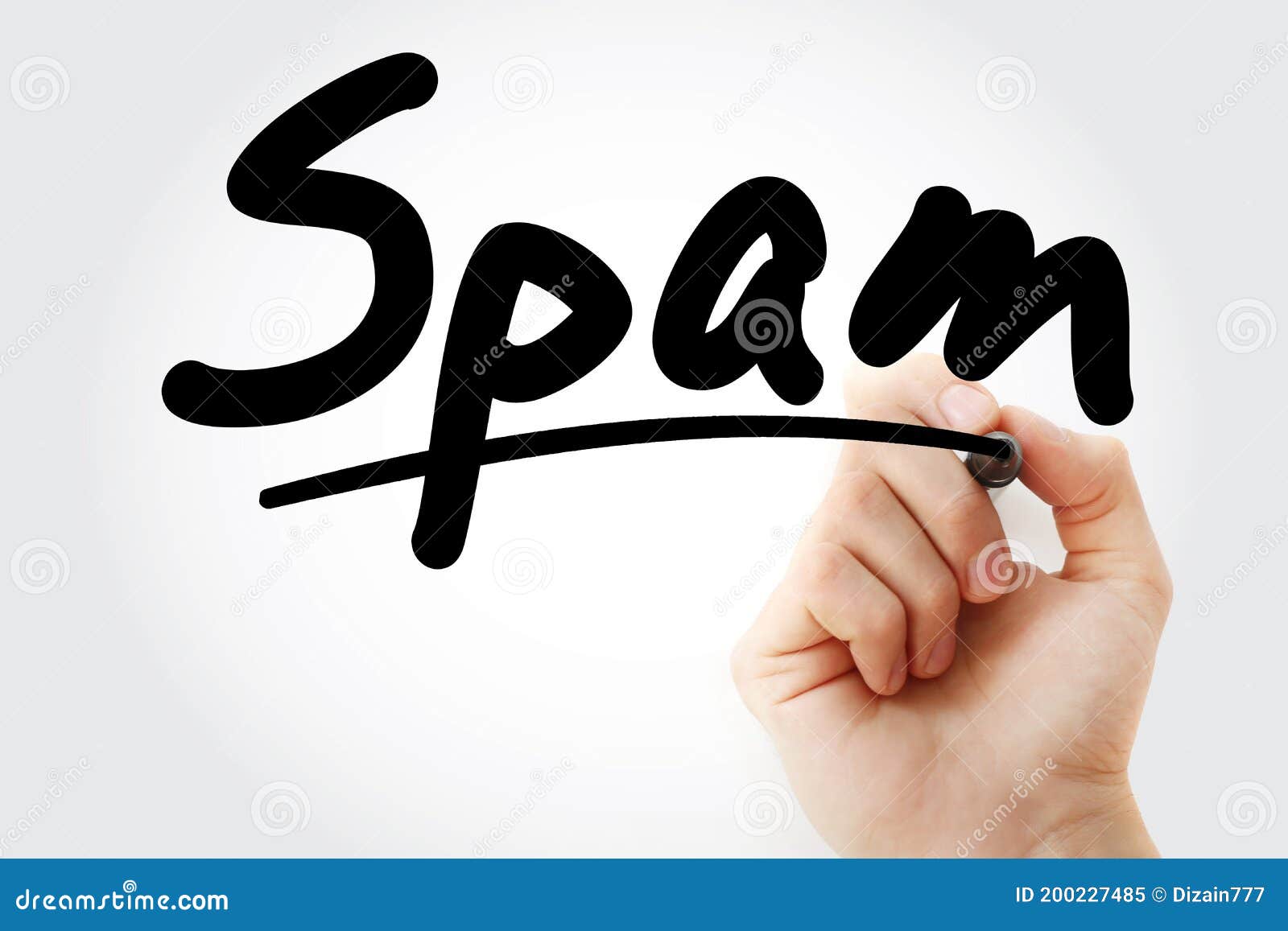 Hand Writing Spam Text with Marker Stock Image - Image of email, safety ...