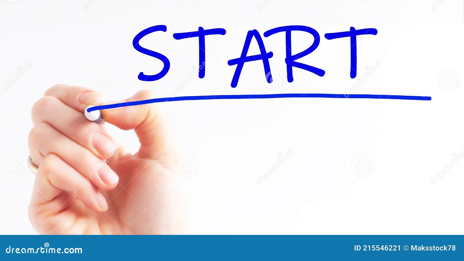 Hand Writing Start or Rent Marker on Transparent Wipe Board Stock Image ...