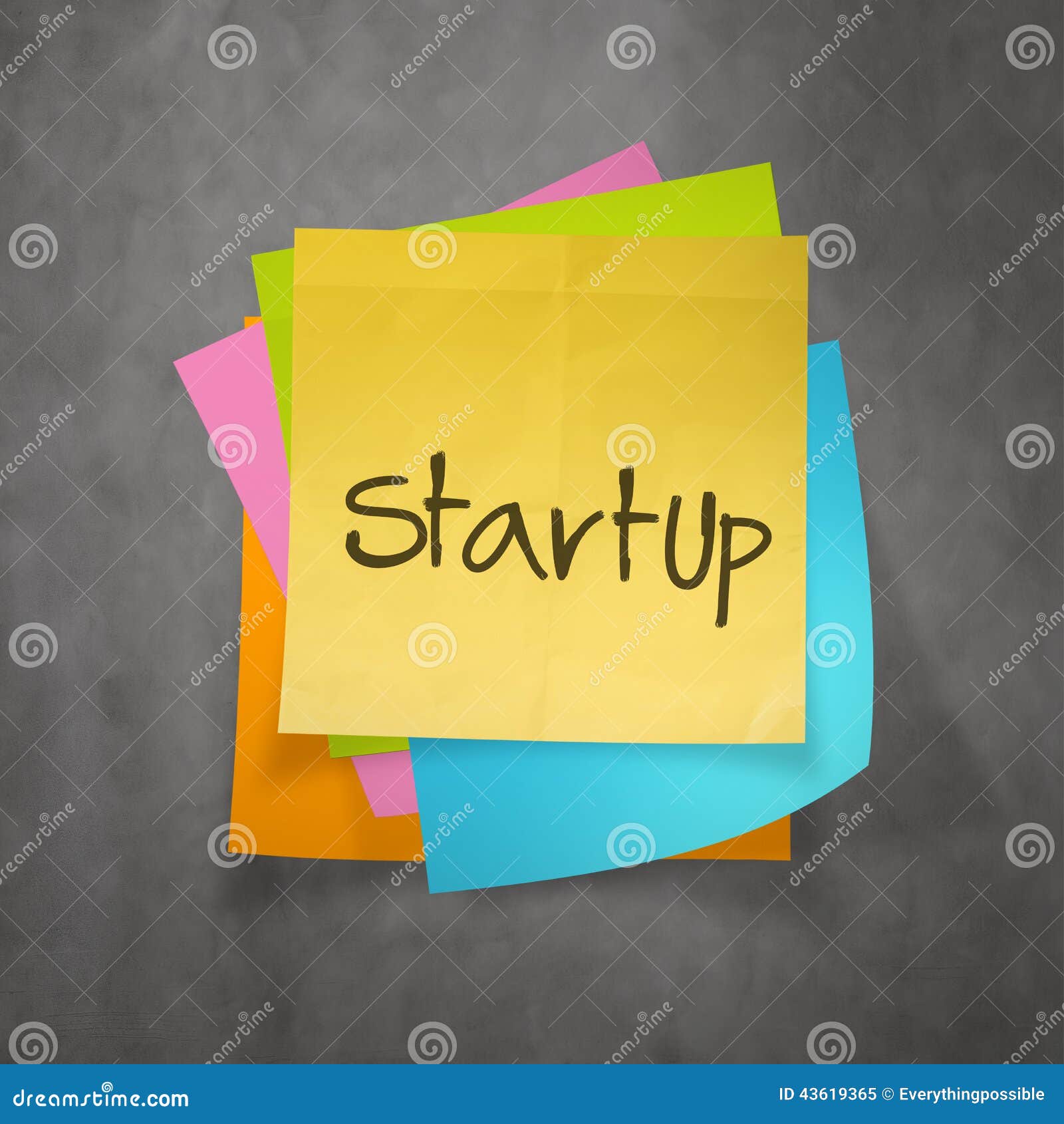 Hand Writing Startup Business Concept on Sticky Note Stock Image ...