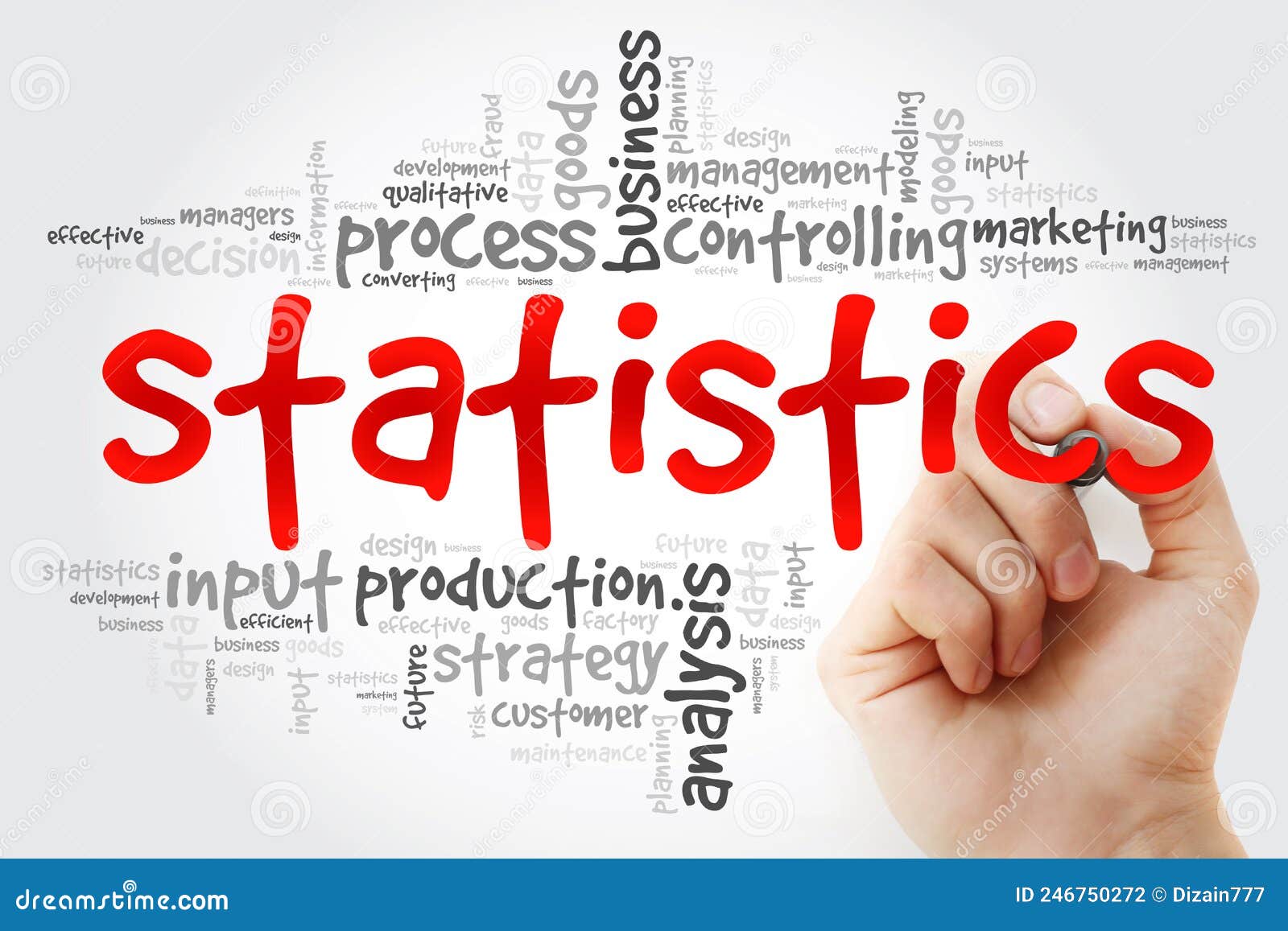 Hand Writing STATISTICS Word Cloud, Business Concept Stock Photo ...
