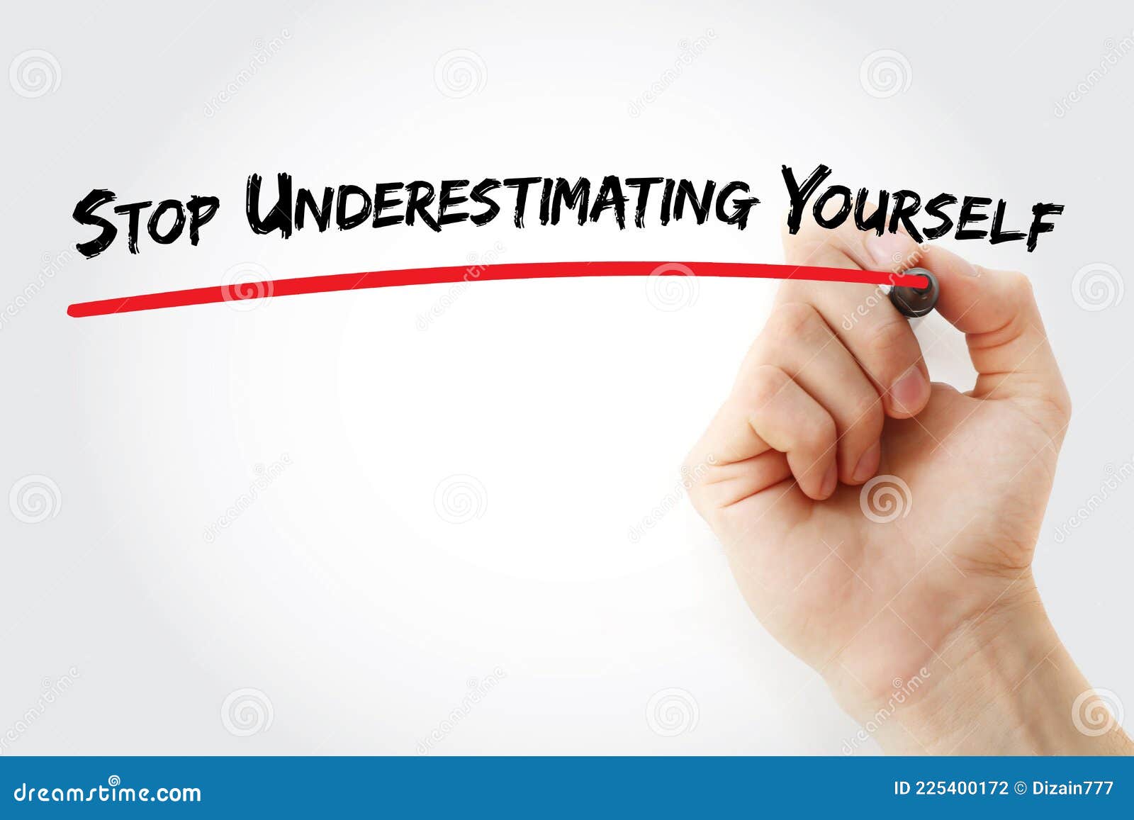 Hand Writing Stop Underestimating Yourself with Marker, Concept ...