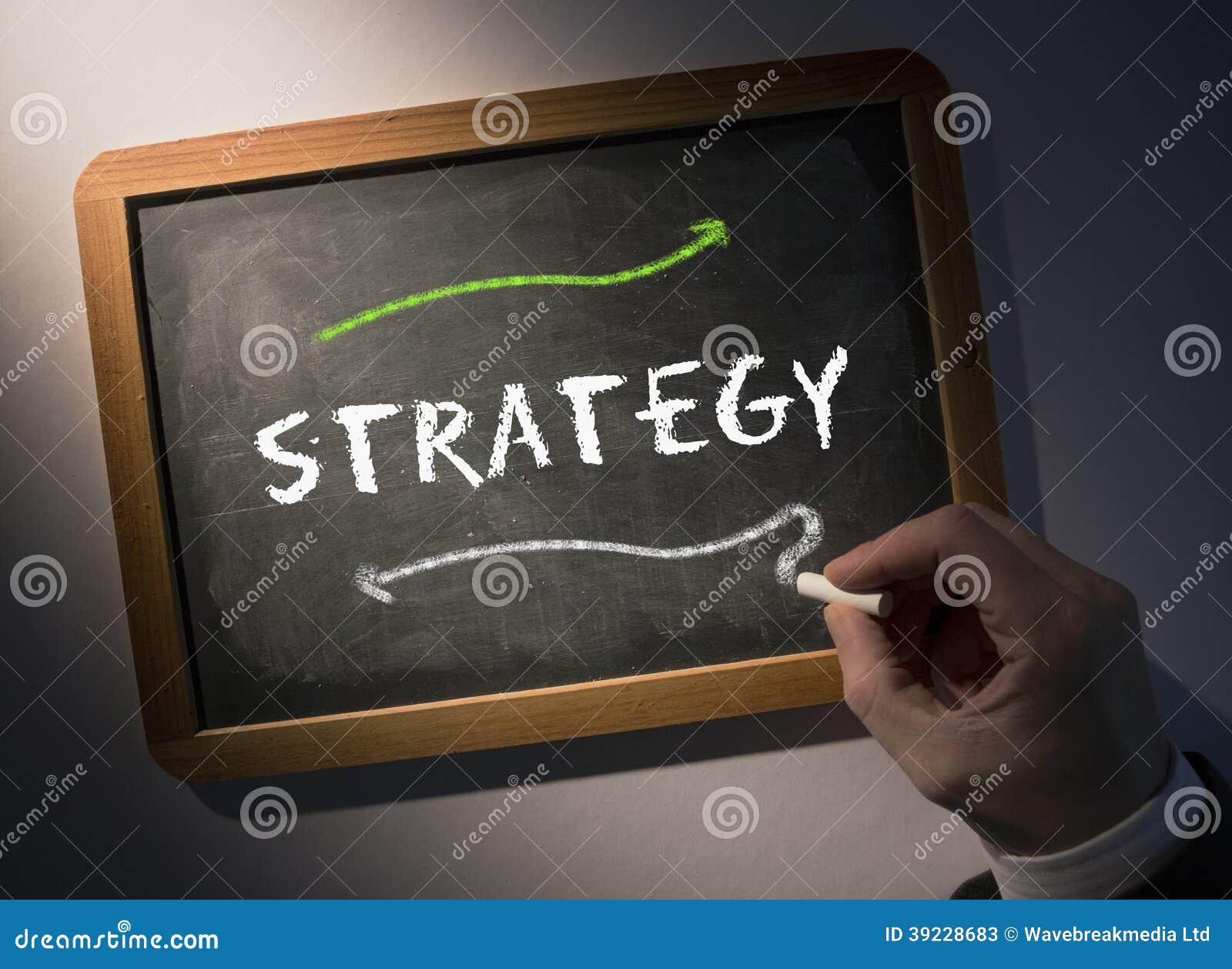 Hand Writing Strategy on Chalkboard Stock Image - Image of text ...