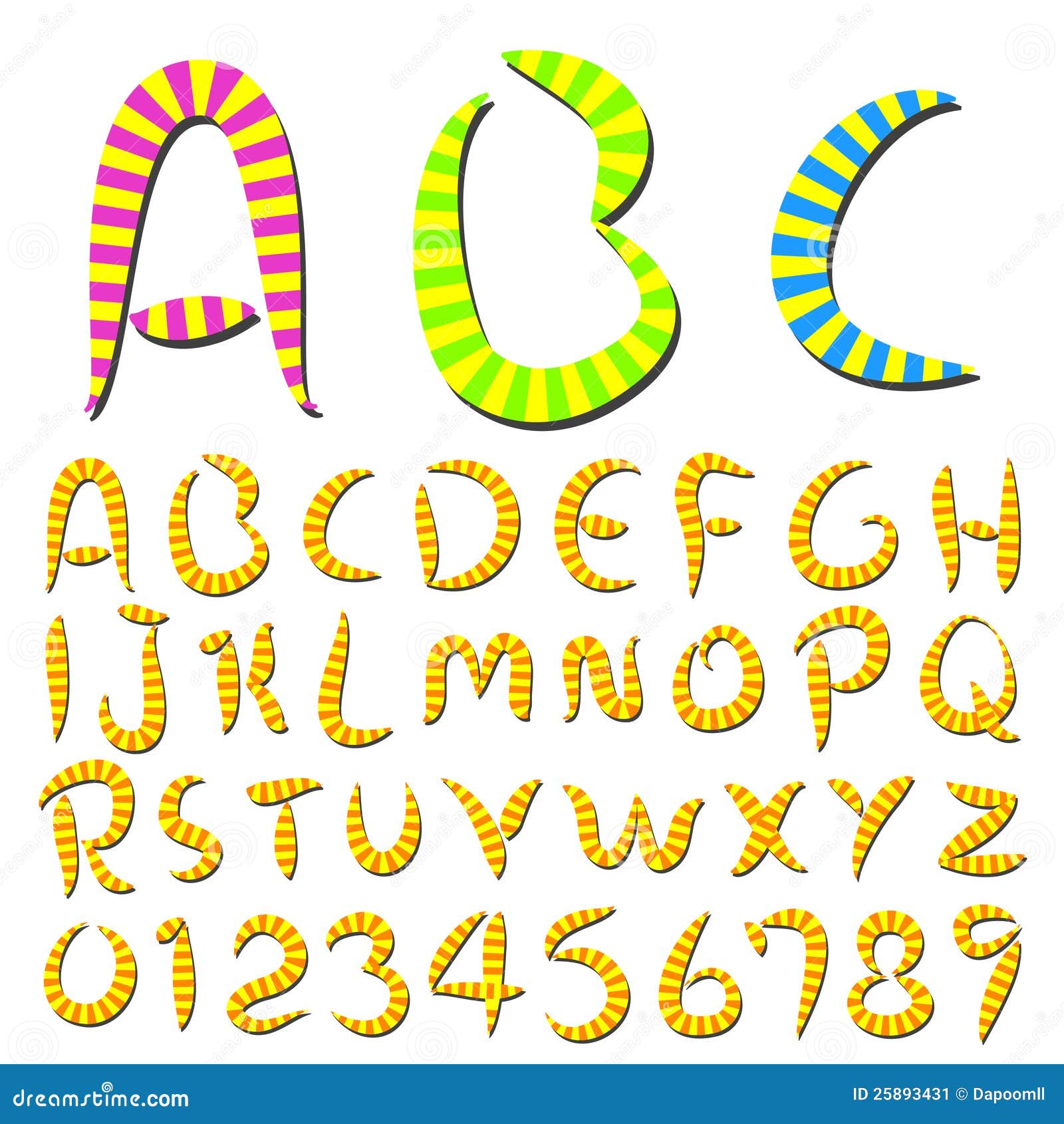 Grade 3 Font. Vector Alphabet | CartoonDealer.com #124454929