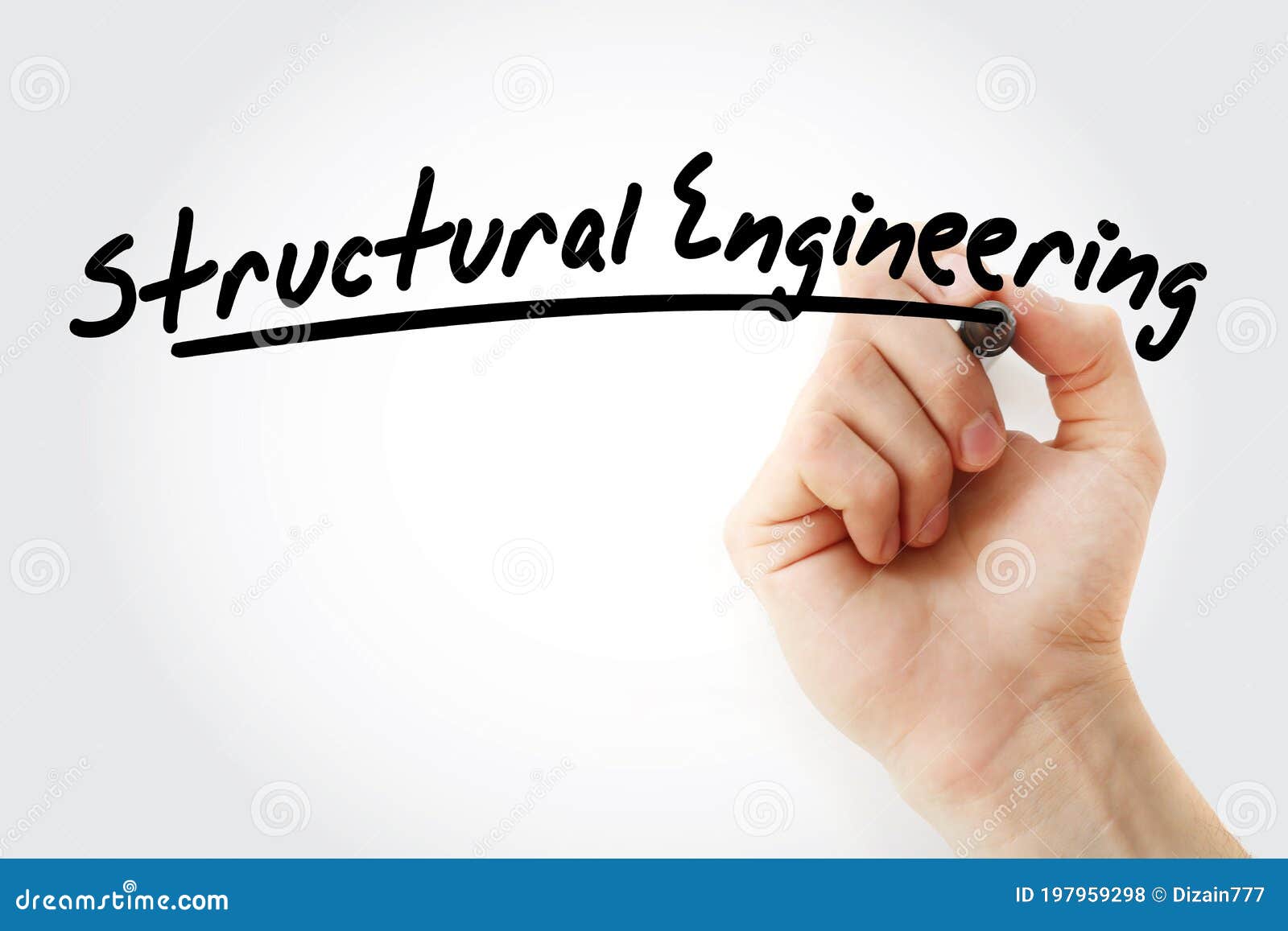 Hand Writing Structural Engineering with Marker Stock Photo - Image of ...