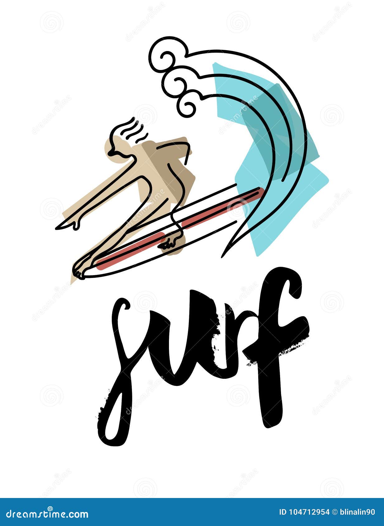 Hand writing `Surf` stock illustration. Illustration of sketch - 104712954